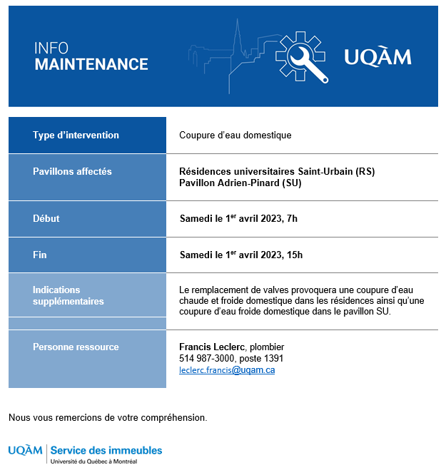 Résidences universitaires Saint-Urbain (RS), Pavillon Adrien-Pinard (SU ...